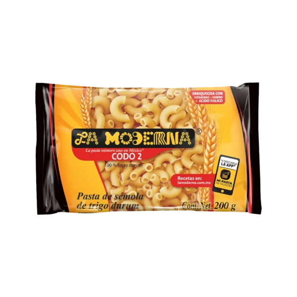 PASTA CODO #2 MODERNA 200 GR – Tiendas SUPERISSSTE