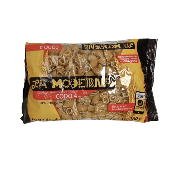 PASTA CODO #4 MODERNA 200 GR – Tiendas SUPERISSSTE