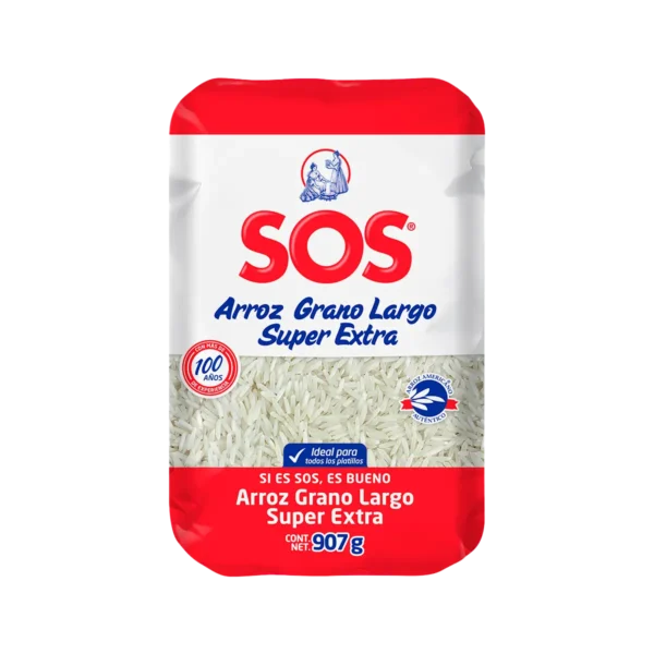 ARROZ SUPER EXTRA SOS ROJO 907 GR – Tiendas SUPERISSSTE